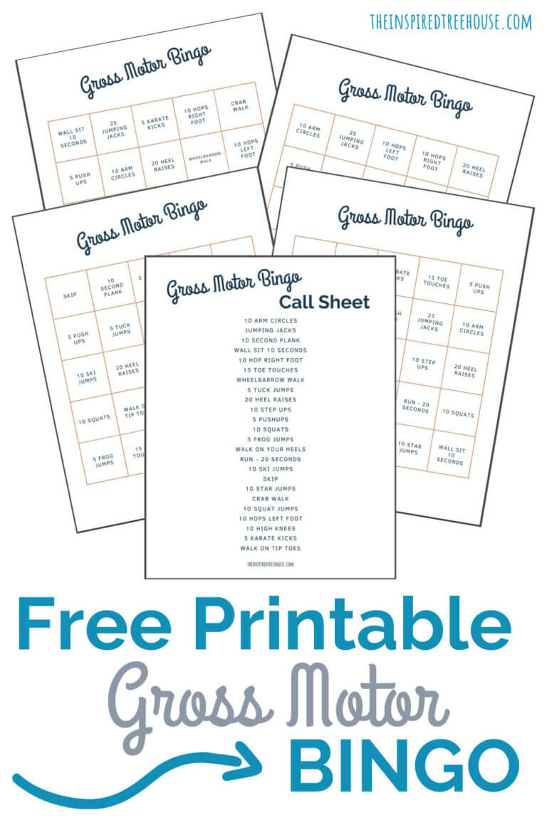 Gross Motor BINGO on the Go! - The Inspired Treehouse