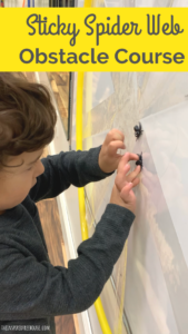 Sticky Spider Web Halloween Obstacle Course - The Inspired Treehouse