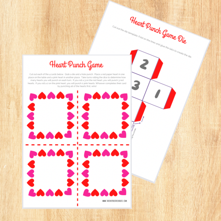 Valentines Fine Motor Activities: Punching Hearts Game - The Inspired ...